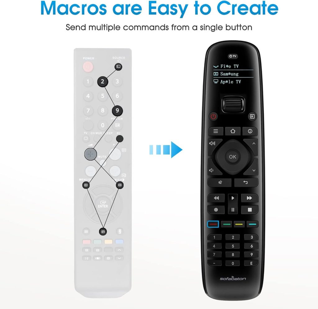 SofaBaton U2 Universal Remote with Smartphone APP, Long Range Infrared ...